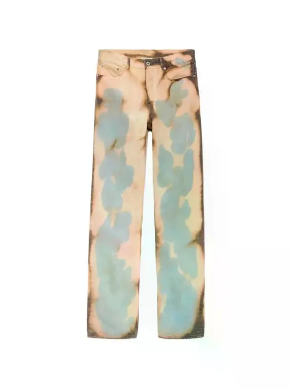 JW Anderson Bleached Mid-rise Straight-leg Jeans - Orange