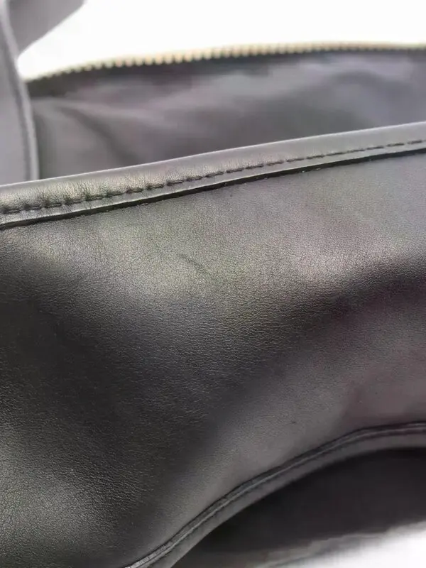 Prada 2000s Tessuto Shoulder Bag With Enamelled Triangle Logo