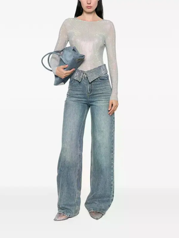 TWENTY FOURHAITCH Crystal-embellished Long-sleeve T-shirt