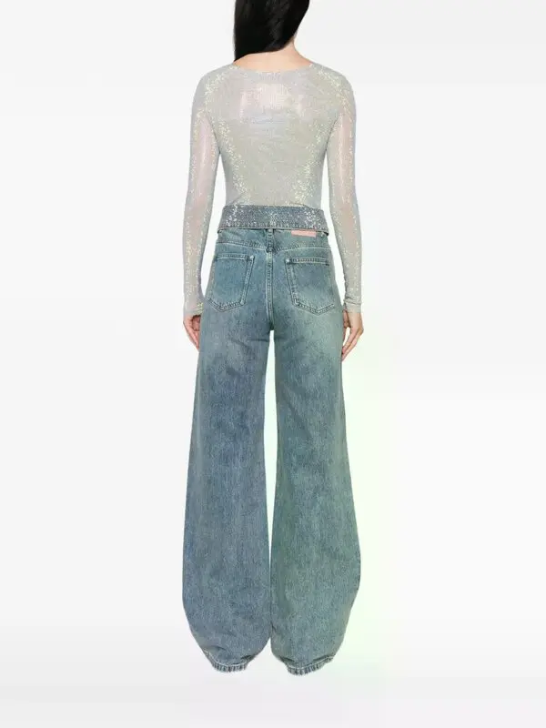 TWENTY FOURHAITCH Crystal-embellished Long-sleeve T-shirt