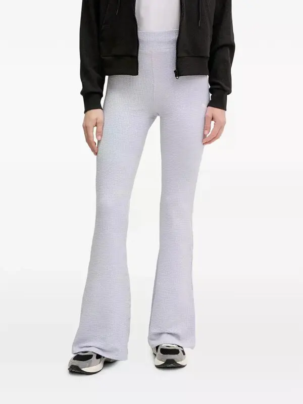 PUMA Dare To Waffle-knit Flared Leggings - Grey