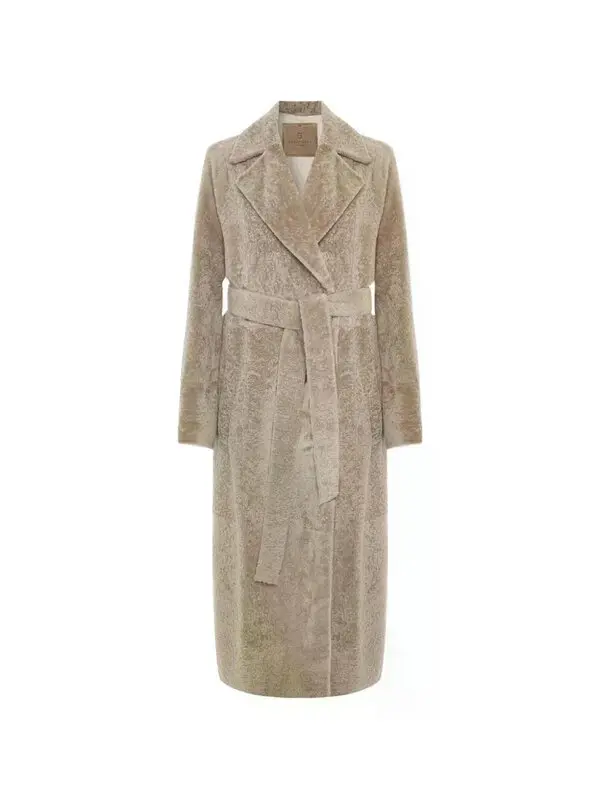 BIGARDINI Estelle Belted Shearling Coat