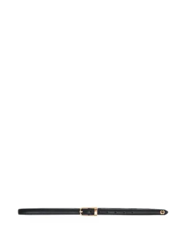 Maje Slim Leather Belt - Black