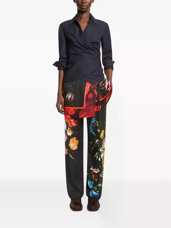 Dries Van Noten Fitted Cotton Wrap Shirt