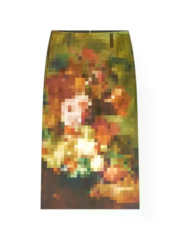 Dries Van Noten Long Printed Skirt