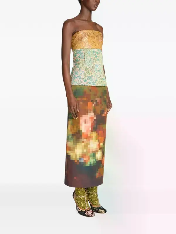 Dries Van Noten Long Printed Skirt