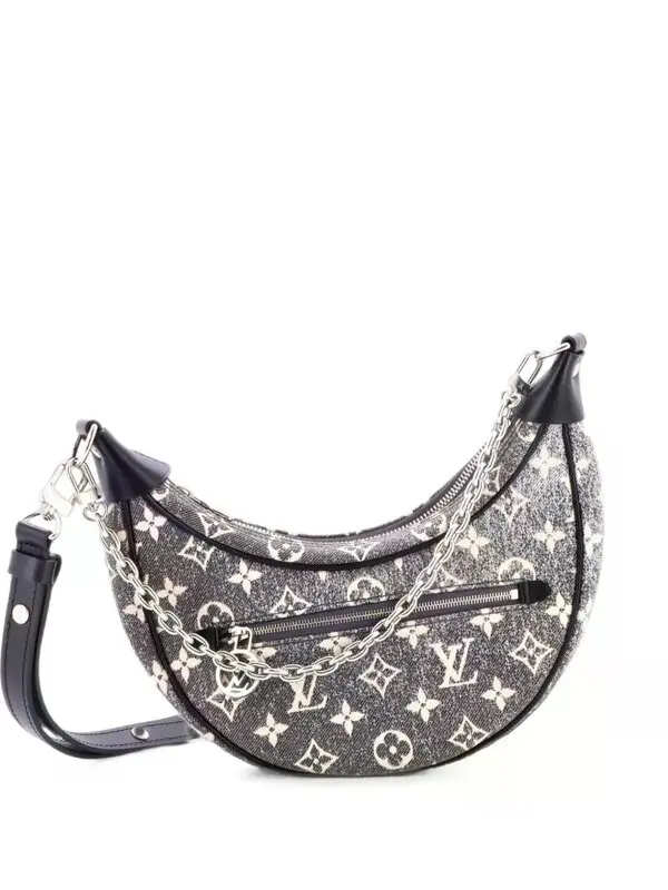 LOUIS VUITTON Loop Handbag Monogram Jacquard Denim Hobo Bag