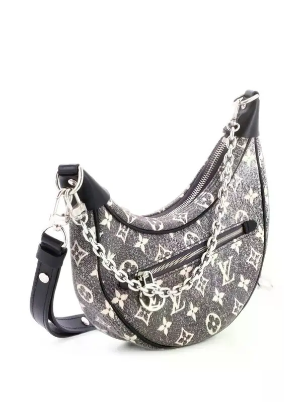 LOUIS VUITTON Loop Handbag Monogram Jacquard Denim Hobo Bag