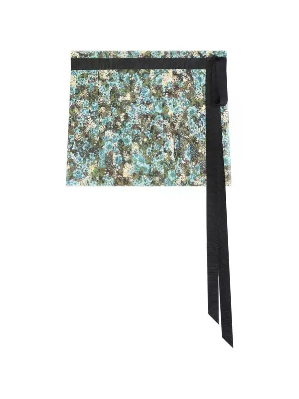 Dries Van Noten Pleated Wrap Mini Skirt - Blue