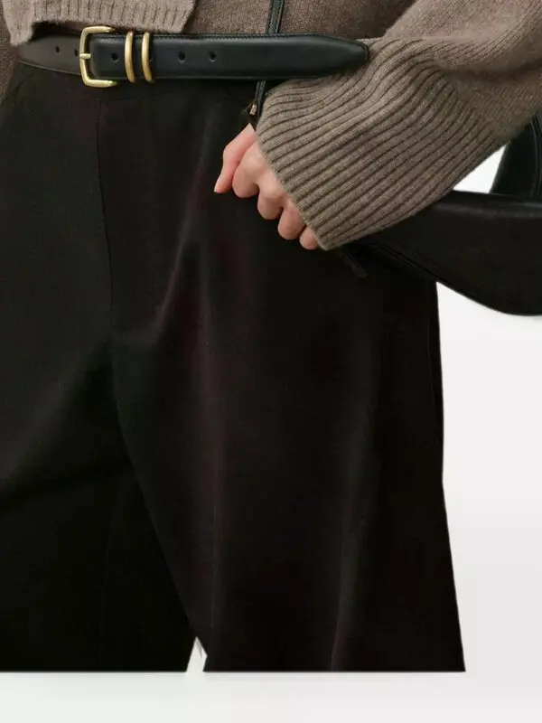 LESS Wide-leg Cropped Trousers - Black