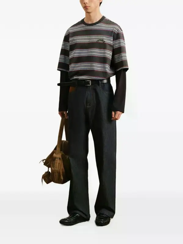 CROQUIS Striped Mock-layer T-shirt