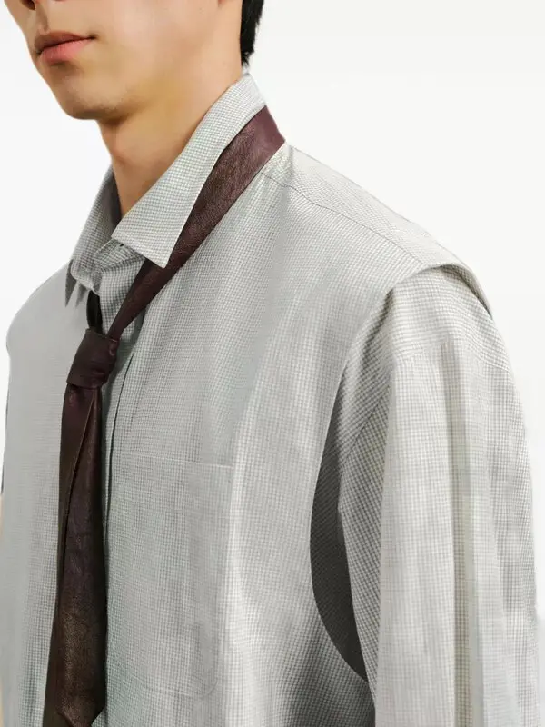 CROQUIS Gingham-check Shoulder-detail Shirt