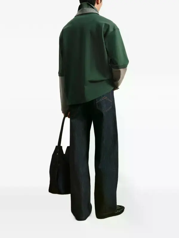 CROQUIS Mock-layer Long-sleeve Polo Shirt