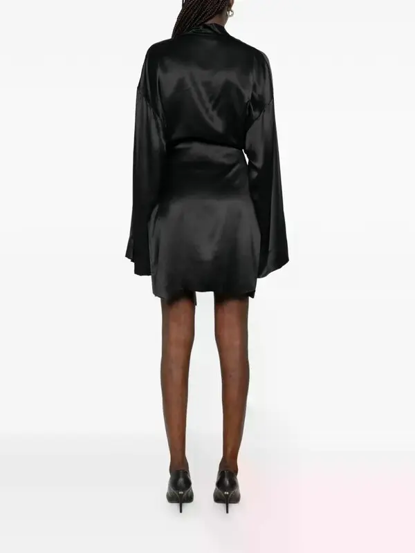 Balenciaga Satin-finish Draped Mini Dress
