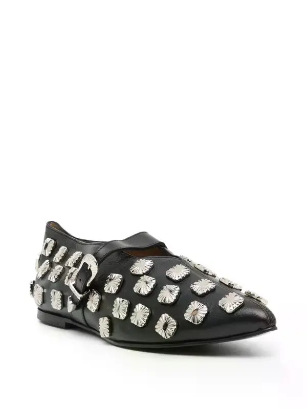 Toga Stud-embellished Buckle-fastening Pumps - Black