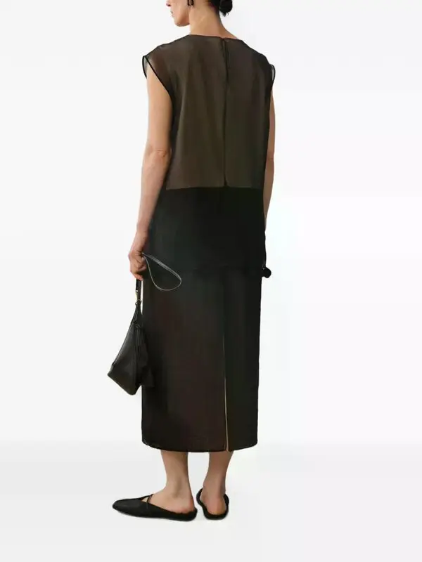 LESS Double-layer Silk Midi Dress