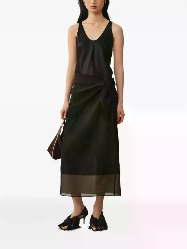 LESS Organza H-silhouette Midi Skirt