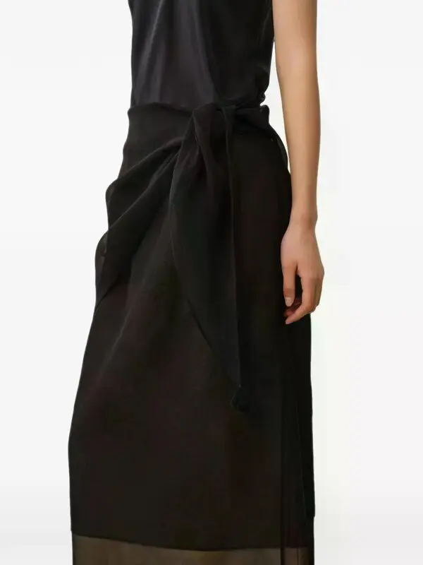 LESS Organza H-silhouette Midi Skirt