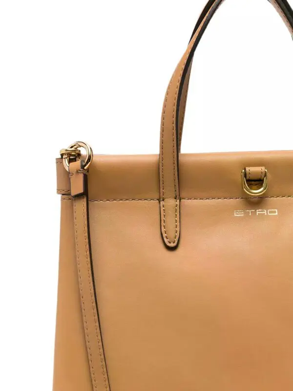 Etro Leather Tote Bag - Neutrals