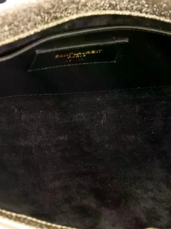 Saint Laurent Classic Monogram Metallic Calfskin Long Clutch Bag