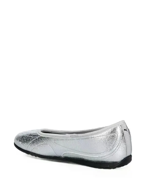 PUMA Catch Metallic Whisper Metallic-effect Ballet Flats - Silver