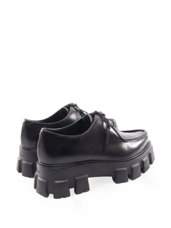 Prada 2010s Monolith Brushed-leather Derby Shoes