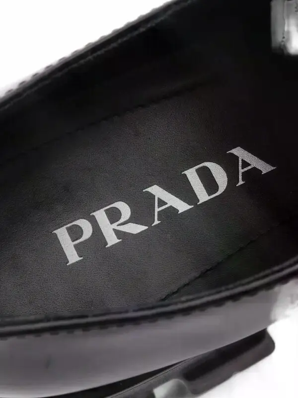 Prada 2010s Monolith Brushed-leather Derby Shoes