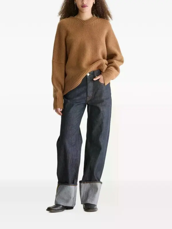 BELLEROSE V-neck Dropped-shoulder Sweater - Brown