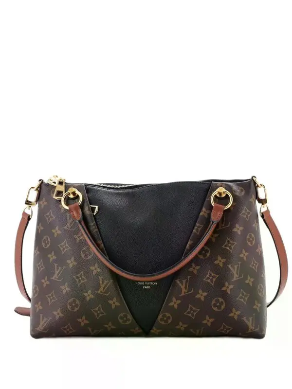 LOUIS VUITTON V Tote Monogram Canvas And Leather Mm Shoulder Bag - Black