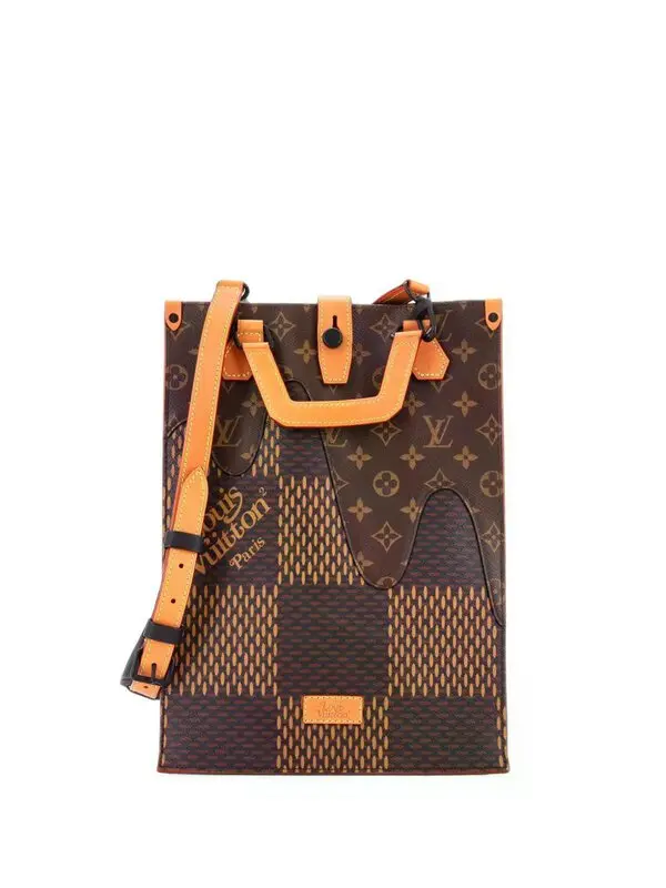 LOUIS VUITTON Nigo Limited Edition Giant Damier And Monogram Canvas Mini Tote Bag - Brown