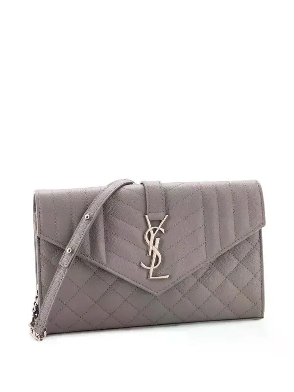 Saint Laurent Classic Monogram Chain Wallet Mixed Matelasse Leather Medium Crossbody Bag