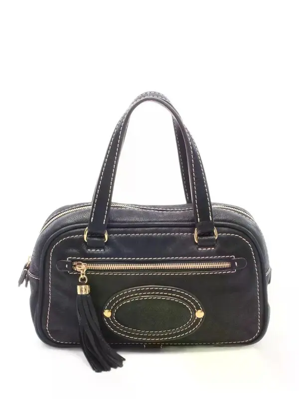 Loewe 2000s Anagram Tassel-detail Tote Bag - Black