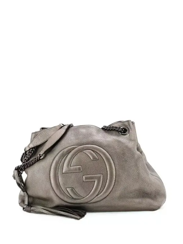 Gucci Soho Chain Strap Leather Medium Shoulder Bag - Grey