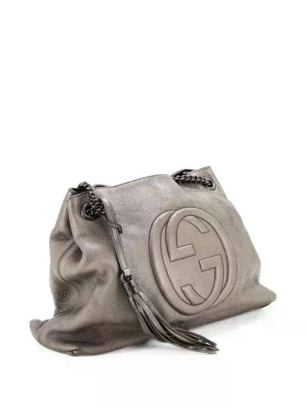 Gucci Soho Chain Strap Leather Medium Shoulder Bag - Grey