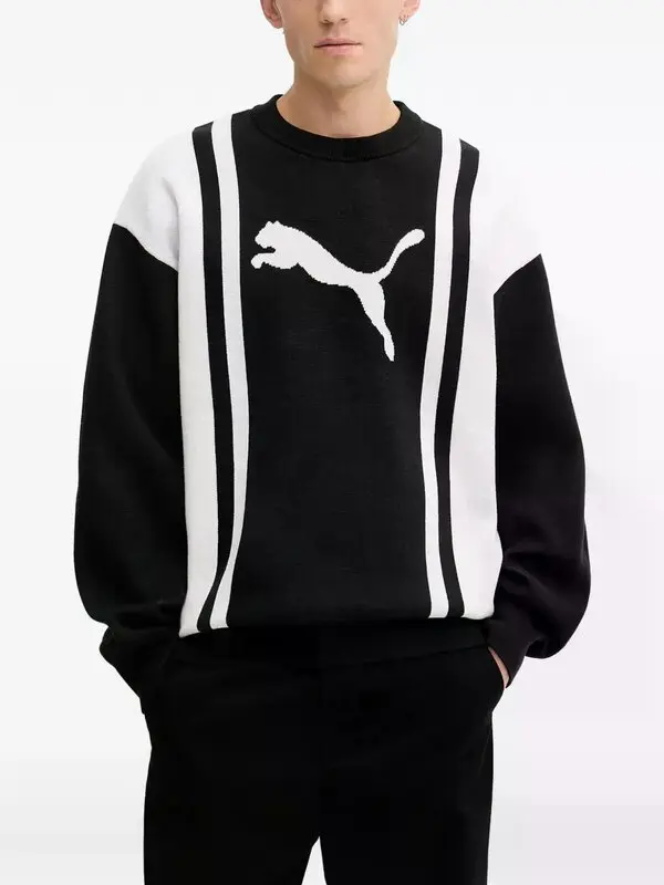 PUMA Logo-motif Colour-block Sweater