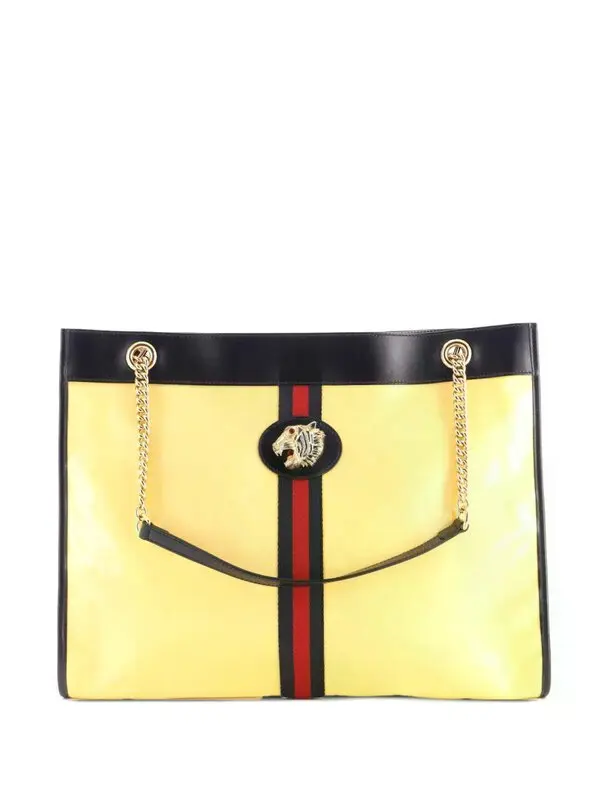 Gucci Rajah Chain Gg Coated Canvas Large Tote Bag - Yellow