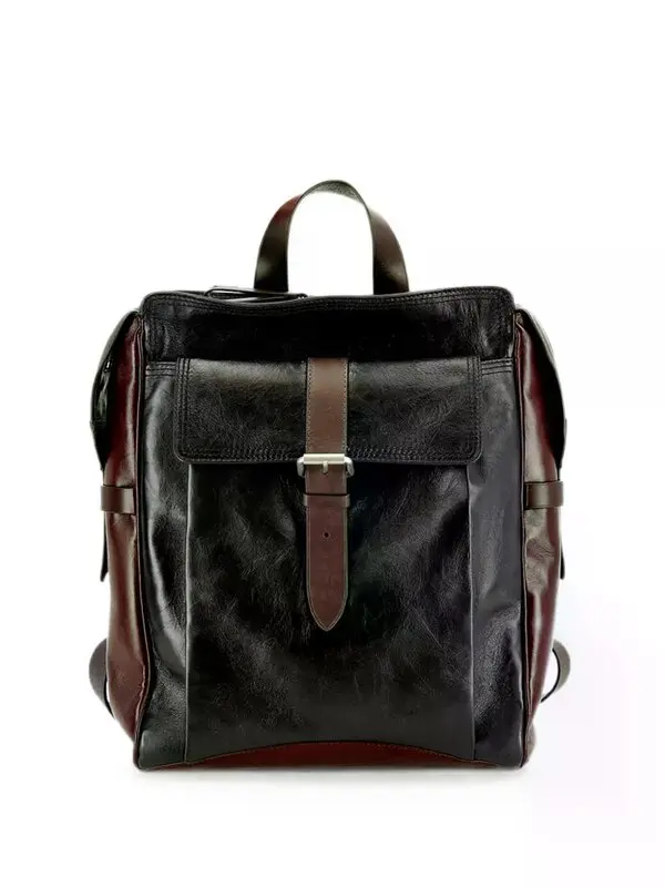 Dries Van Noten Leather Backpack With Snakeskin Straps