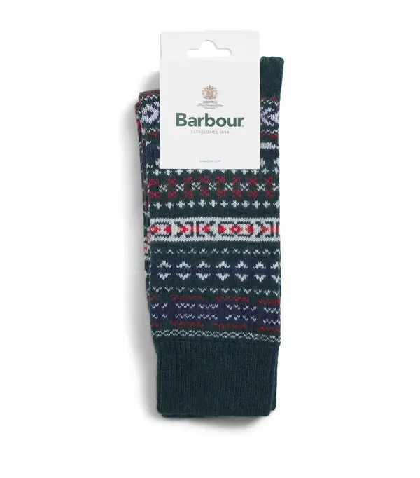 Barbour Wool-blend Fair Isle Boyd Socks - Green