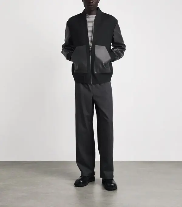 Mackage Wool Leather-trim Emilio Bomber Jacket