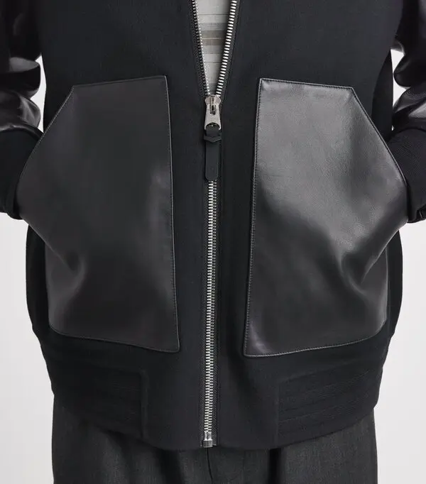 Mackage Wool Leather-trim Emilio Bomber Jacket