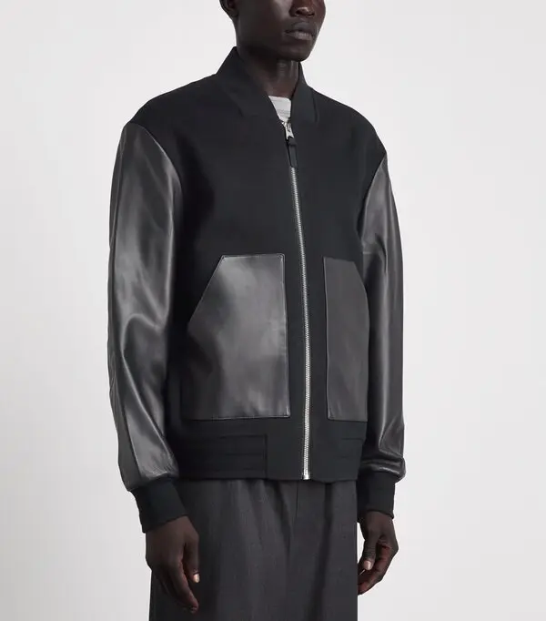 Mackage Wool Leather-trim Emilio Bomber Jacket