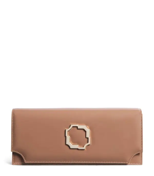 MALONE SOULIERS Patent Leather Vivien Clutch Bag - Nude