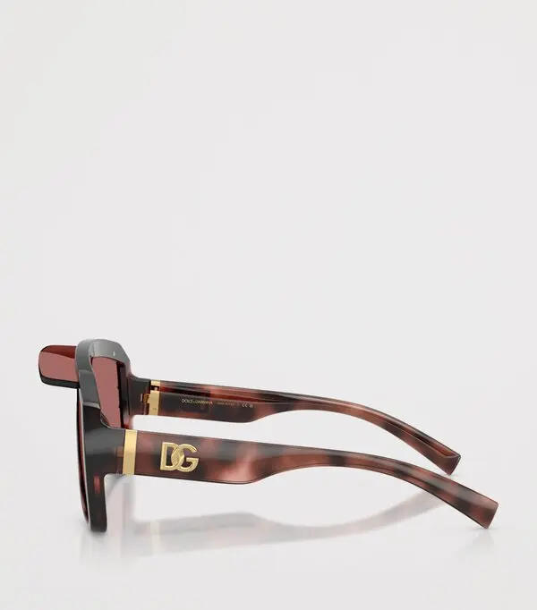 Dolce & Gabbana Wrap-around Pilot Sunglasses