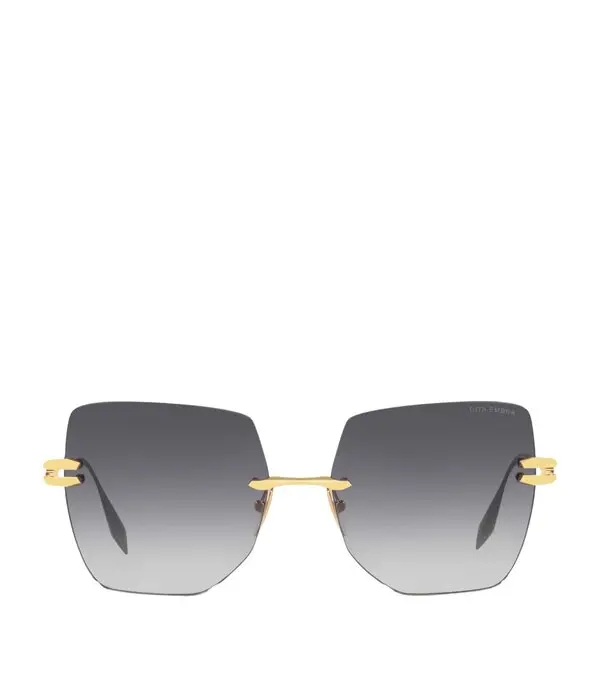 Dita Rimless Square Embra Sunglasses - Gold