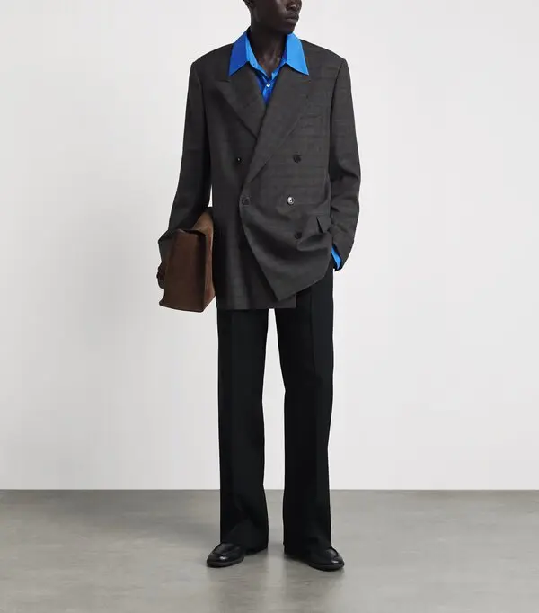 Dries Van Noten Wool Check Double-breasted Blazer