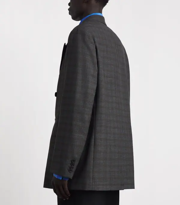 Dries Van Noten Wool Check Double-breasted Blazer