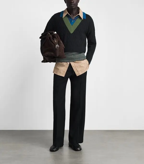 Dries Van Noten Wool-cotton Layered Sweater