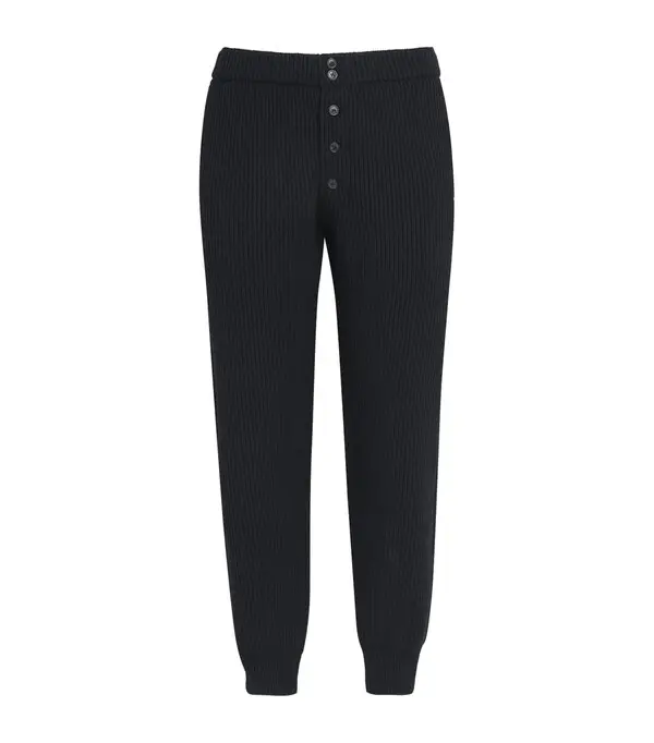 Dries Van Noten Wool Straight Sweatpants - Black