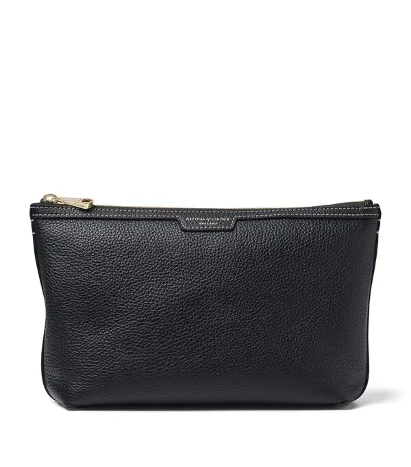 ASPINAL OF LONDON Leather Hudson Toiletry Bag - Black