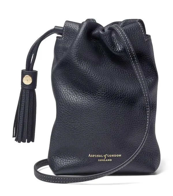 ASPINAL OF LONDON Leather Soho Cross-body Pouch - Navy